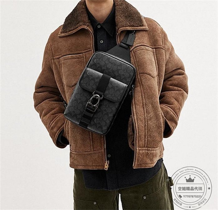 空姐精品代購 限時免運 COACH CM378 CM380 蔻馳熱賣新款 經典標誌BECK 商務休閒胸包 機車包 男生胸包 肩背包 單肩後背包 ...