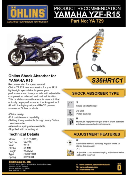 ohlins 後避震 r15的價格推薦 - 2025年10月 | 比價比個夠BigGo