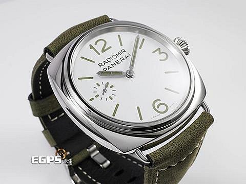 2025年 PANERAI 沛納海 Radiomir Officine PAM01384 PAM1384 白色面盤 卡其綠色皮錶帶 ...