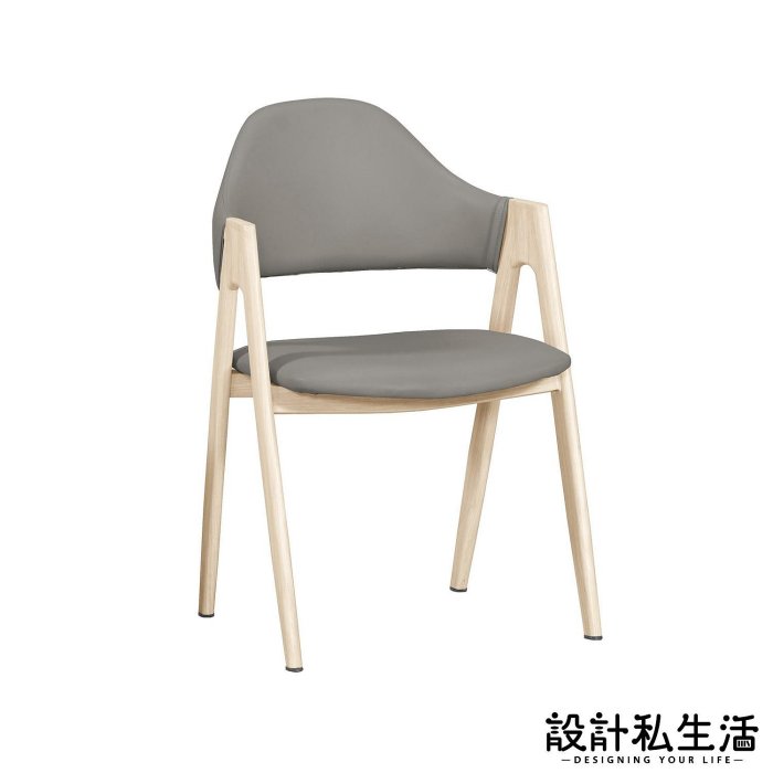 【設計私生活】文斯洗白色灰皮餐椅、書桌椅、化妝椅(高雄市區免運費)200C | Yahoo拍賣