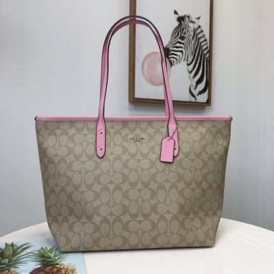 （Outlet特惠）COACH 58292 新款女士PVC拼皮手提購物袋 單肩托特包 附購買證明 | Yahoo拍賣