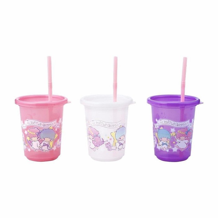 日本製 雙子星 LITTLE TWIN STAR 吸管杯 兒童水杯 學習杯 附蓋吸管3入(270ml) | Yahoo拍賣