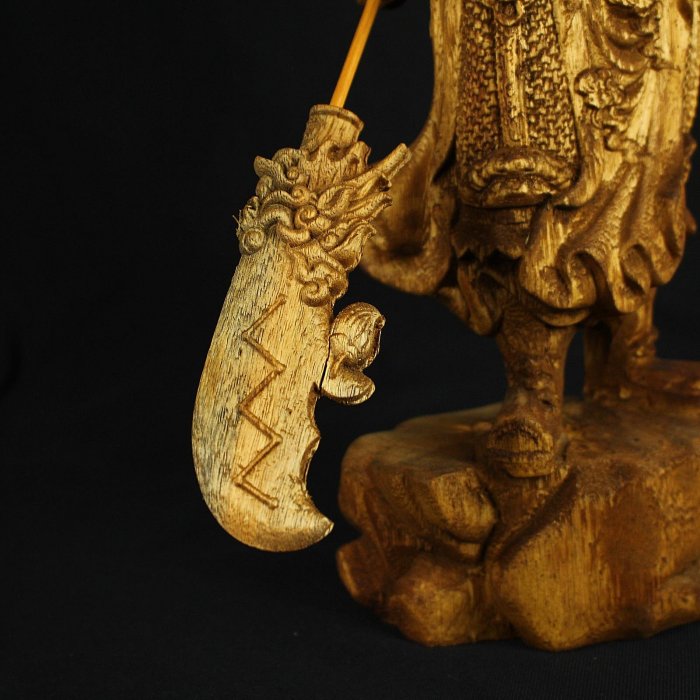 【桑園の】沉香原木 38cm 威震千秋 關公 關二爺 霸氣木雕 (委託品) D 5006 B23 | Yahoo拍賣