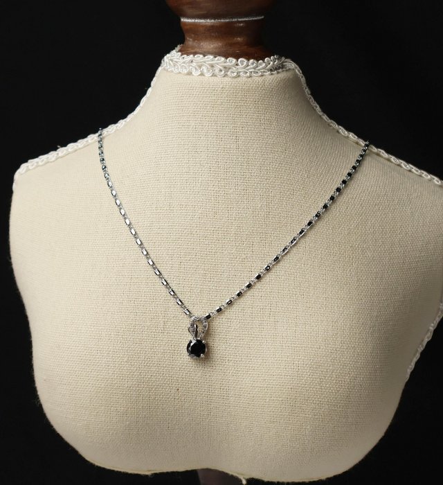 【桑園の】精美飾品 黑鑽 硬度10 1克拉 項鍊 鎖骨鍊 盒附 (委託品) T 6202 A01 | Yahoo拍賣