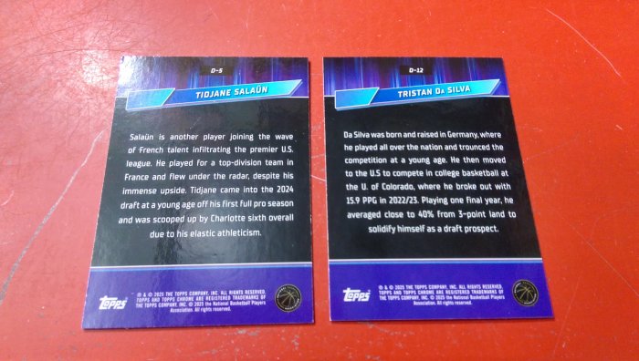 GN】24-25 Topps Chrome【Tidjane Salaün、Tristan da Silva】Destiny新人特卡 2張一起賣 ...