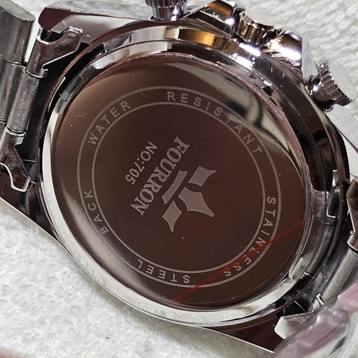 【一元起標】【精品廉售/手錶】潮牌Fourron 三眼 高端石英男士錶/原裝精鋼錶帶*高價好錶*很新美品 | Yahoo拍賣