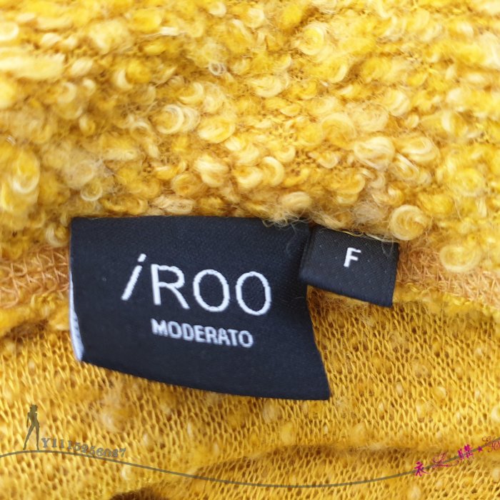 【150元起標無底價～全新 專櫃品牌 IROO】18%羊毛玉米黃垂墜不規則擺有口袋無釦開襟質優厚實針織毛衣外套 | Yahoo拍賣