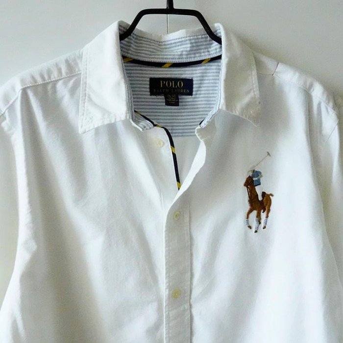 男╭＊一元起標～當 我 們 在 衣 起C-WIT＊╯全新專櫃polo ralph lauren刺繡圖騰襯衫XL(18-20) | Yahoo拍賣