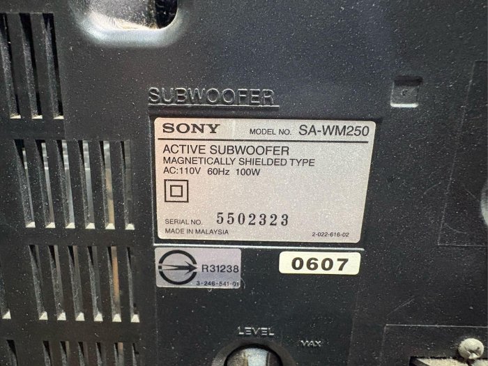 低價起標！零件機...sony sa-wm250 8寸主動式超低音...1007 | Yahoo拍賣