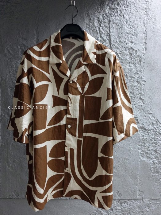 CA 西班牙品牌 ZARA 花紋 混紡 寬版 古巴領 短袖襯衫 M號 一元起標無底價E198 | Yahoo拍賣