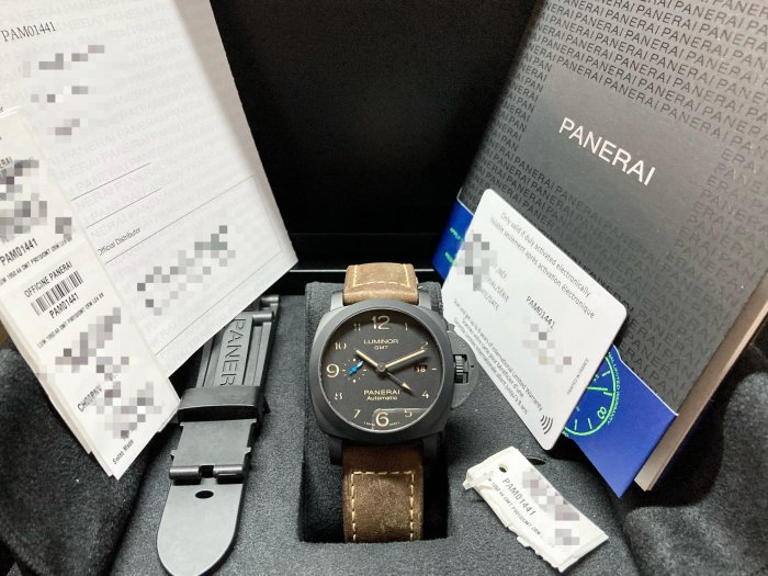 【玩錶交流】已使用品現貨 沛納海 PANERAI PAM1441 PAM01441 Luminor GMT 44mm 黑陶瓷 2021/4月保 ...