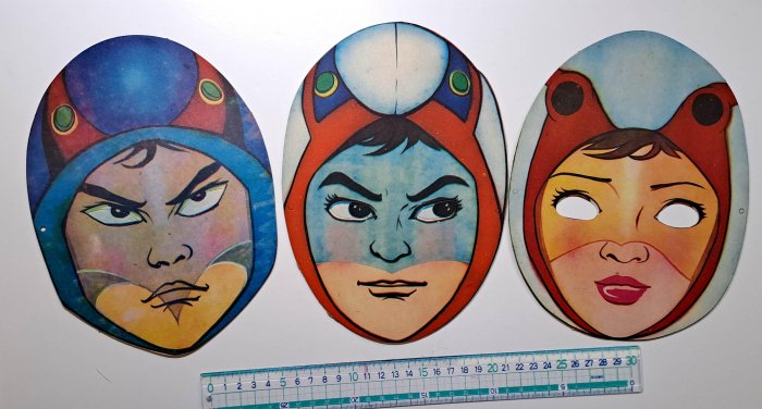 〈古今藝術〉早期老卡通科學小飛俠的紙面具童玩3個B22 | Yahoo拍賣