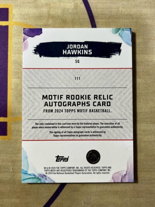 2023-24 Topps Motif Jordan Hawkins RC Ultramarine /35 鵜鶘 新人簽 | Yahoo拍賣