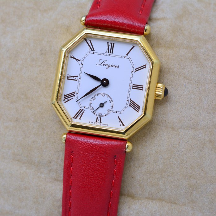 《寶萊時尚精品》Longines 浪琴金白多角型手動女子錶 | Yahoo拍賣