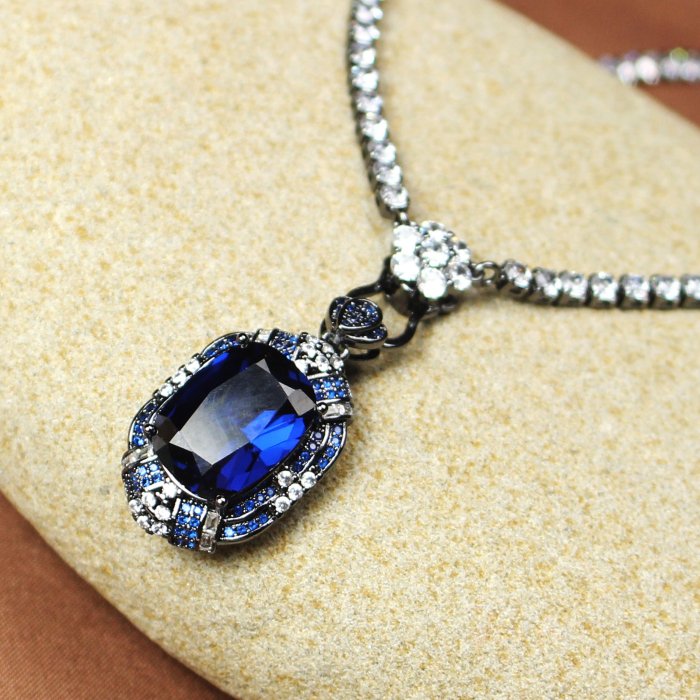 【桑園の】10克拉 大顆 超美藍寶石 硬度9 寶石項鍊 (委託品) Q 7023 A01 | Yahoo拍賣