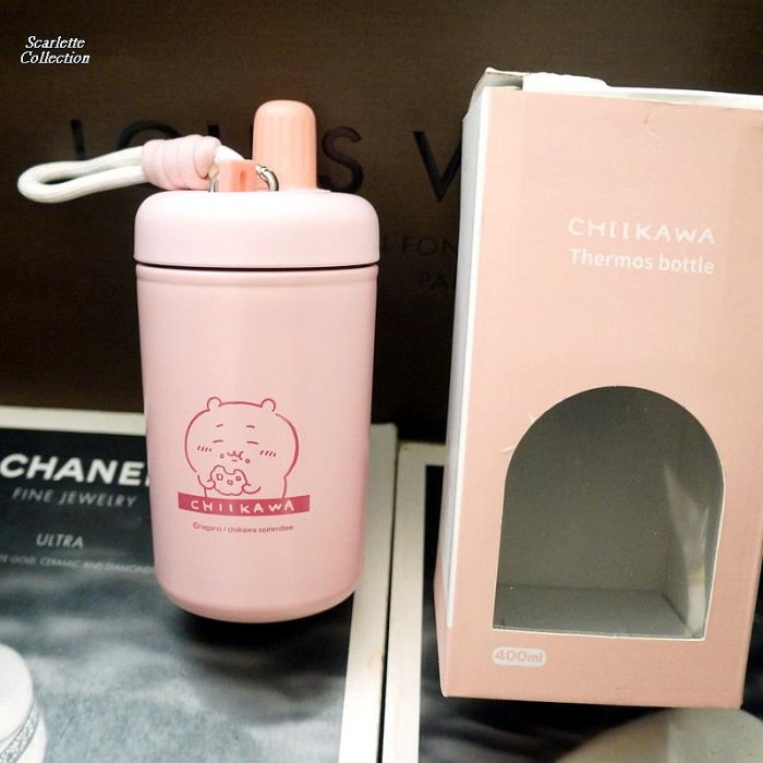 Scarlette【名品館】台灣公司貨THERMOS Bottle CHIIKAWA吉伊卡哇粉色304不鏽鋼保溫保冰底部止滑水壺一元起標 400ml | Yahoo拍賣