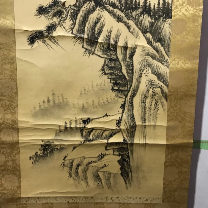 【藏舊尋寶屋】老中國 落款 畫家「水墨山水/李白詩意」水墨畫/字/詩詞/畫軸/掛軸《手繪》※2506110508933-6J※ | Yahoo拍賣