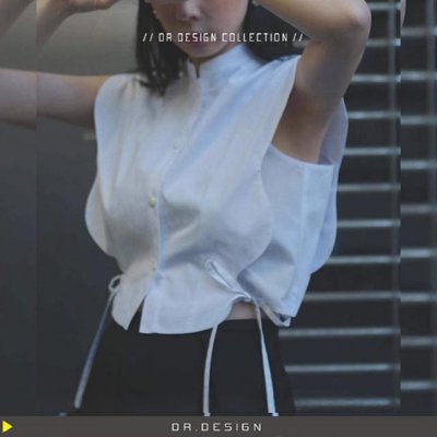 ♦高級訂製♦ DR.DESIGN│春夏日系 法式清新背心 度假風 波浪肩 無袖上衣 短版襯衫 顯瘦寬鬆 白/檸檬黃 時髦 獨特W422 | Yahoo拍賣