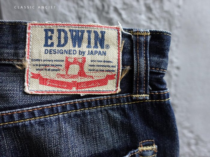 CA 愛德恩 EDWIN 藍系仿舊刷紋 直筒 牛仔褲 32腰 一元起標無底價E131 | Yahoo拍賣