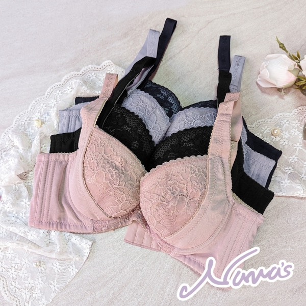 【露娜斯】輕吻瑰蜜。E-F杯 高脅邊涼感月牙集中包覆大罩杯機能內衣【深藍】台灣製U517 | 大罩杯內衣 | Yahoo購物中心