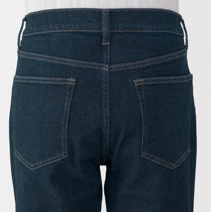 ＊一元起標無底價＊全新專櫃真品MUJI 2025年無印良品夏季當季款型男時尚有機棉時尚彈性古著丹寧水洗暗藍色Slim-Fit合身牛仔褲/W33 | Yahoo拍賣