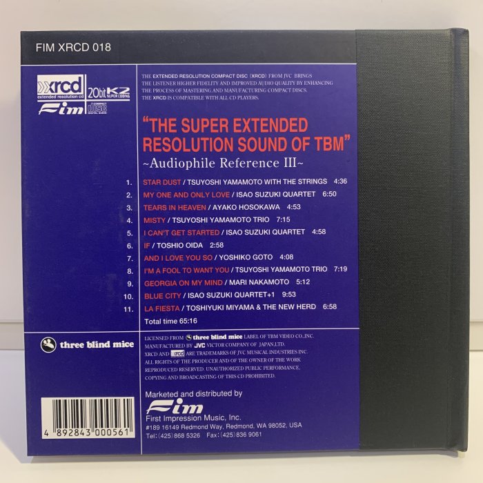 【超音樂】CD/XRCD/The super extended resolution sound of TBM(Fim) | Yahoo拍賣