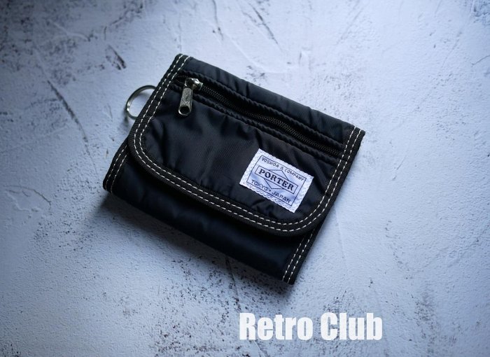 Retro CLUB【一元起標】【全新】日本 吉田包 PORTER REEF WALLET 日本製 黑色 魔鬼氈 三折短夾 W25543 | Yahoo拍賣