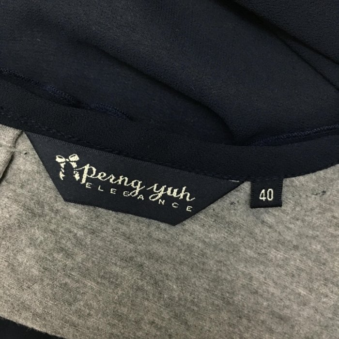 【愛莎＆嵐】 PERNG YUH 女 藍色圓領短袖素面雪紡上衣/40 11406 13(限小綿下單) | Yahoo拍賣