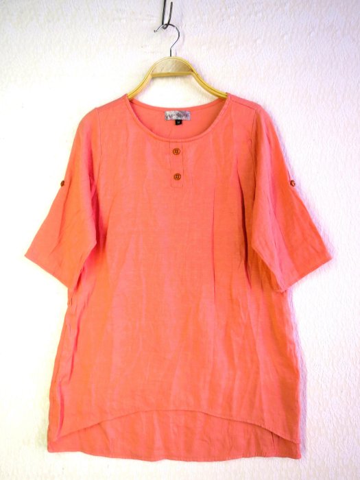 四季熱賣.98起競標︵＊LAURA VERA 橘色七分袖上衣(M)3418 | Yahoo拍賣