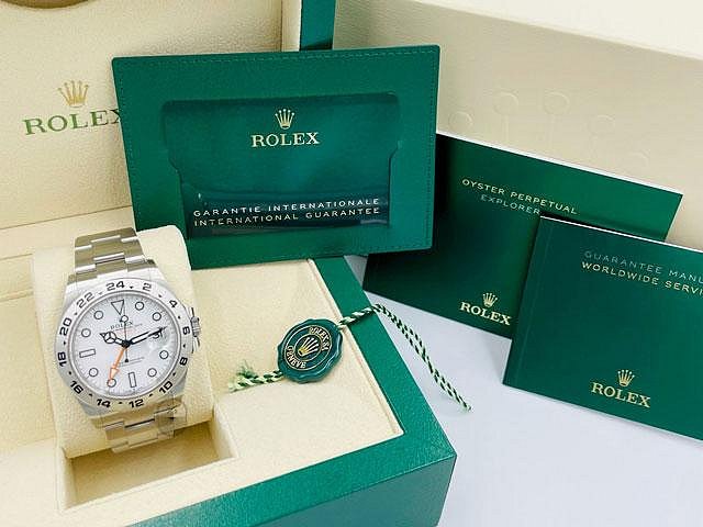 【鐘點站名錶】2024年 新式保卡 Rolex 勞力士 EXPLORE II 226570 橘色兩地時間指針 兩地時區 探二 不鏽鋼 42mm FOA6749 | Yahoo拍賣