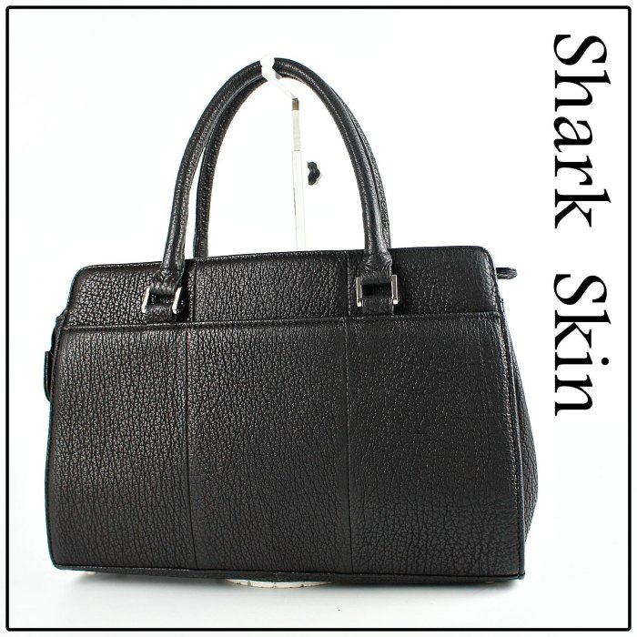 【桑園の】日本 珍稀 鯊魚皮 獨特自然皮紋 俐落托特型 手提包 週日結標 D 7433 | Yahoo拍賣