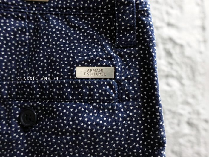 CA 義大利品牌 ARMANI EXCHANGE 深藍花紋 卡其短褲 31腰 一元起標無底價E162 | Yahoo拍賣