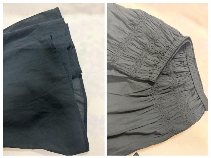 《全新》UNIQLO 黑色腰部褶皺造型彈性腰圍素面長裙 / L / B233 | Yahoo拍賣