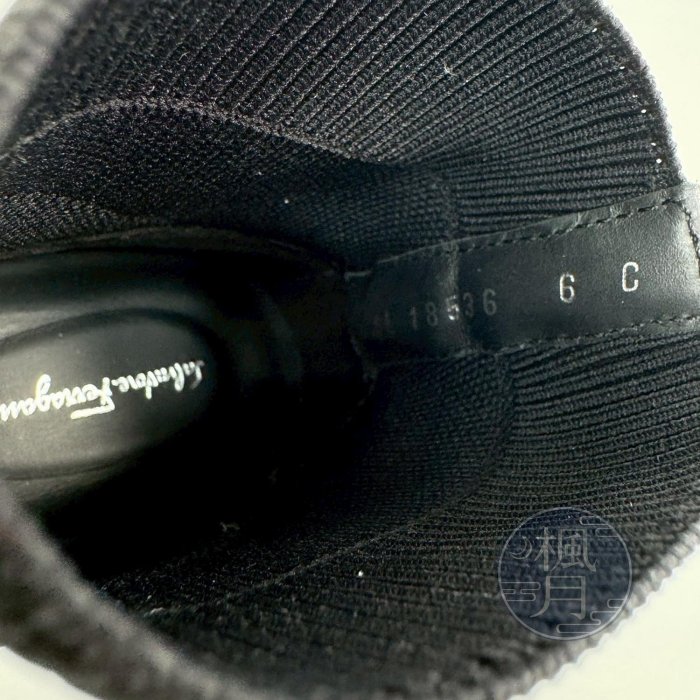 【一元起標 06/17】 Salvatore Ferragamo SL18536 黑色 襪套鞋 #6C | Yahoo拍賣