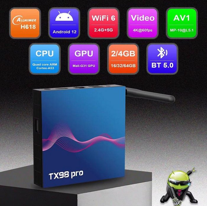TV-BOX,免費台灣直播,安卓TV,免費網路第四台,TX98 PRO 4G+64G網路電視盒 | Yahoo拍賣