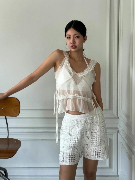 正韓 蕾絲鏤紋針織短褲 2色 韓國東大門代購 JOJO KOREA 06A905-AA | Yahoo拍賣