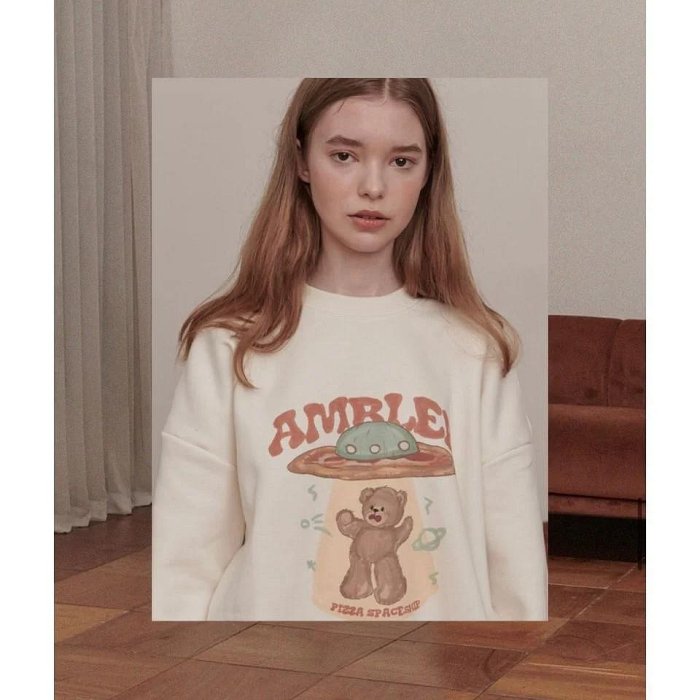 正韓 AMBLER 內刷絨棉T衛衣大學T | Yahoo拍賣