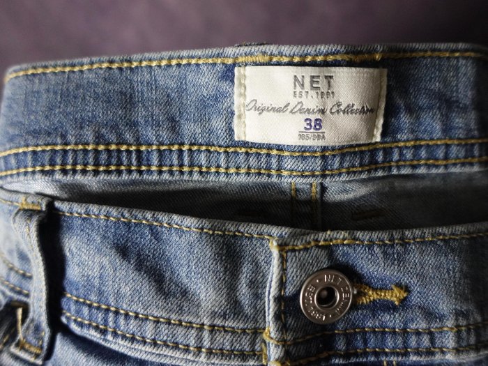 CA 台灣品牌 NET 全新 淺藍刷紋 彈性牛仔短褲 38腰 一元起標無底價C696 | Yahoo拍賣