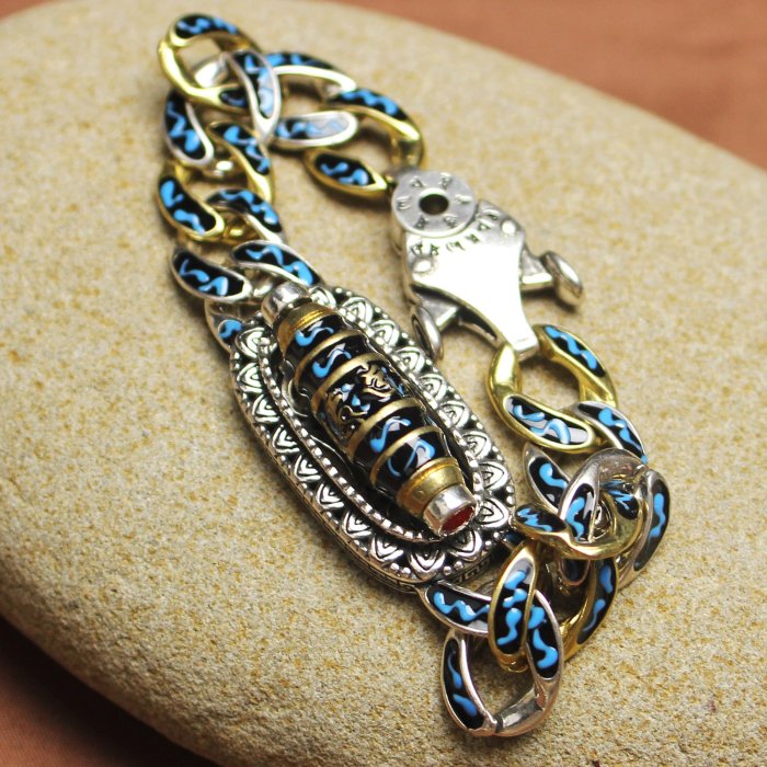 【桑園の】藏傳密宗 六字真言 轉運輪 925 上彩手鍊 (委託品) Q 7017 A01 | Yahoo拍賣