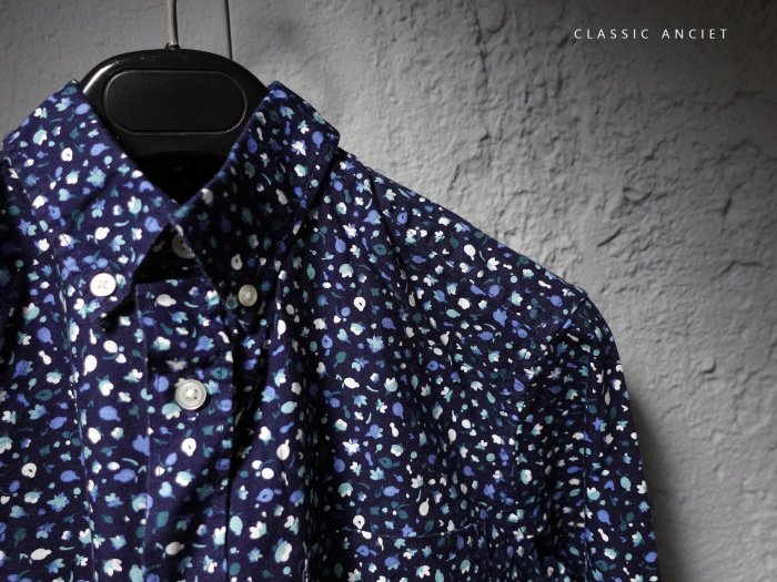 CA 美國休閒品牌 GAP 深藍底花紋 純棉 長袖襯衫 XXS號 一元標無底價D500 | Yahoo拍賣