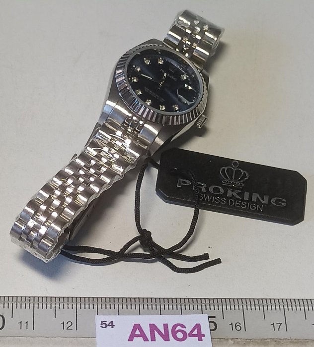 【週日21:00】54~AN64~全新收藏PROKING全不鏽鋼石英錶(行走正常)(保真)。如圖 | Yahoo拍賣