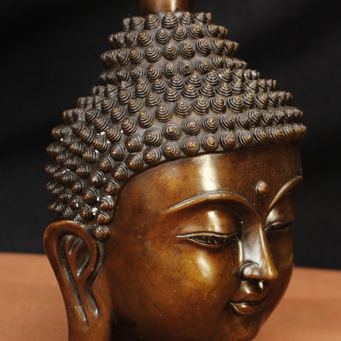 【桑園の】銅雕 釋迦牟尼 2100g 佛首 莊嚴 佛像 封底雕件 佛款 (委託品) Q 6231 A20 | Yahoo拍賣