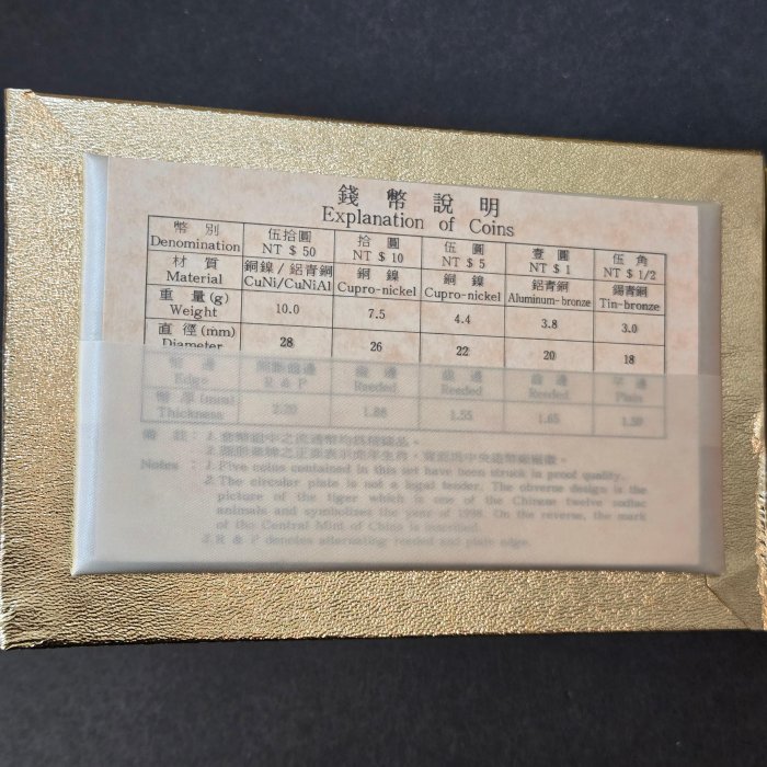 【慶餘堂0106K】民國87年 戊寅虎年生肖紀念套幣 如圖 | Yahoo拍賣