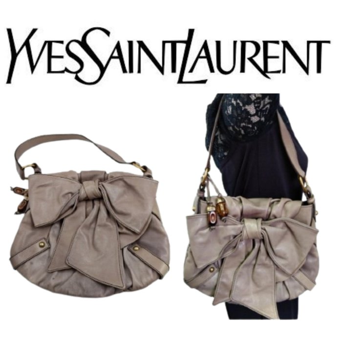 【皮老闆】二手真品 YSL 肩背包 內麂皮 義大利製 E3 | Yahoo拍賣