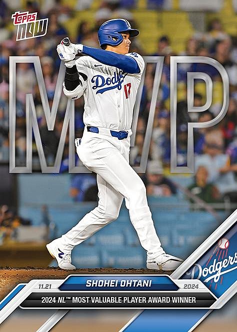 《現貨》大谷翔平漂亮大聯盟國家聯盟全票通過第一名年度MVP經典時刻紀念卡 2024 Topps Now MVP 50/50球季 | Yahoo拍賣