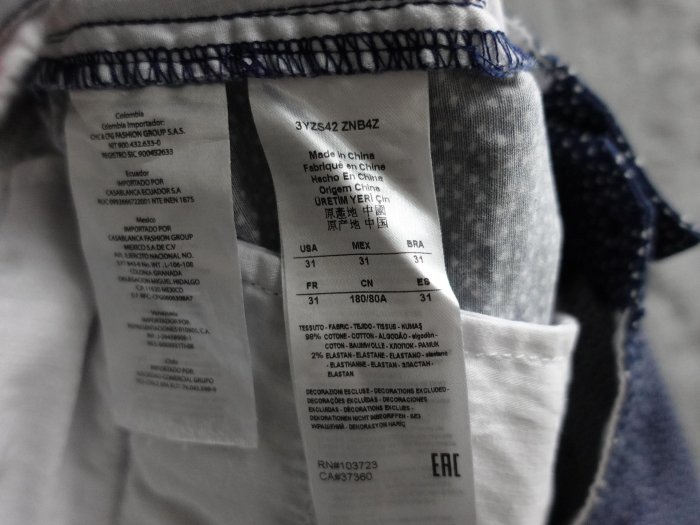 CA 義大利品牌 ARMANI EXCHANGE 深藍花紋 卡其短褲 31腰 一元起標無底價E162 | Yahoo拍賣