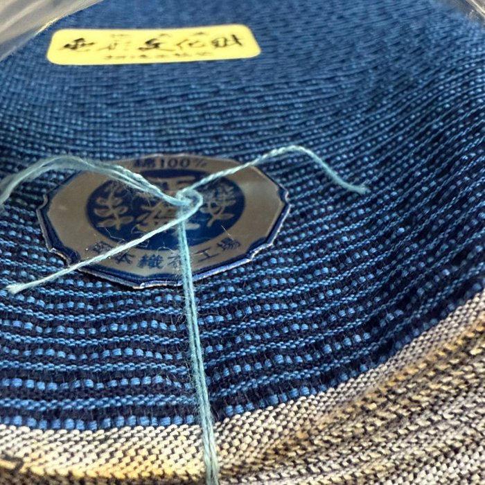 【藏舊尋寶屋】老日本 德島無形文化財 岡本織布製 阿波正藍染 いら織 純棉織布 附原紙盒※0510420-6N※ | Yahoo拍賣