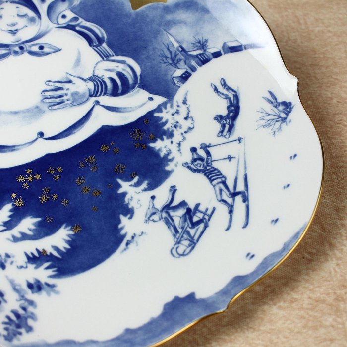 【桑園の】稀有 高端 德國 MEISSEN 老梅森 麥森瓷器 鈷藍點金 2001年 手繪 霍勒阿姨 花口 紀念盤 一級典藏品 收藏品 D 10395 | Yahoo拍賣