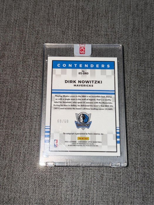 限量60/60 尾號！卡面簽 Dirk Nowitzki Contenders Optic 紅亮 原封殼 2022-23 | Yahoo拍賣
