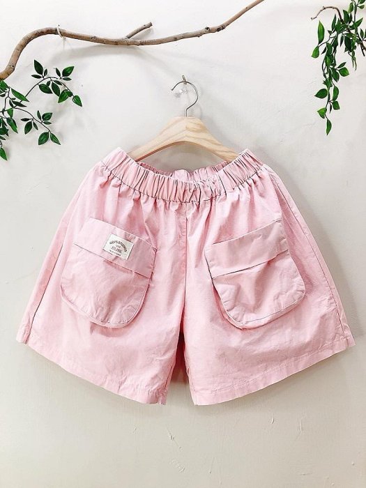 OoO三元OoO韓國進口-OOPS腰圍鬆緊.立體口袋.車標籤.休閒.短褲.Free Size | Yahoo拍賣